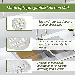 Waziaqoc 2 Pack Drain Hair Catcher, Durable Silicone Round Hair Stopper Shower Drain Covers for Bathroom, Bathtub and Kitchen, Easy to Install and Clean(Grey, White)