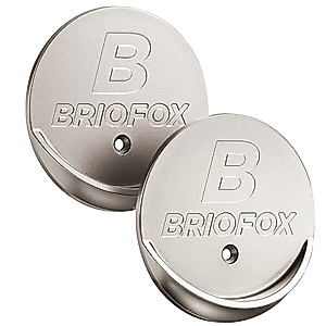 BRIOFOX Shower Curtain Rod Holder 3M Adhesive | Heat Resistant | Waterproof | Max Load 60 lbs Shower Rod Retainer for Wall, 2 Pack, Nickel (Rod Not Included)