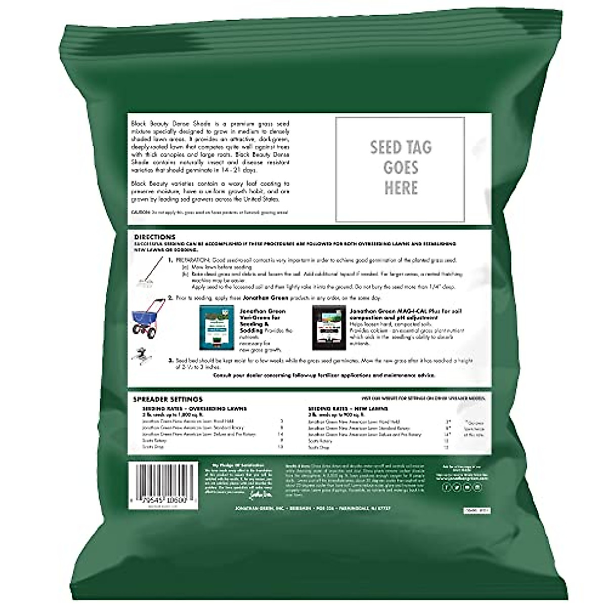 Jonathan Green (10600) Black Beauty Dense Shade Grass Seed - Cool Season Lawn Seed (3 lb)