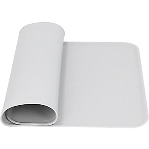 ANLEBUY Non-Slip Floor Mat Trash Can Mat with Raised Edge 24"X16", Recycle Bins Pad Under Trash Bin Mat Waterproof Floor Protector, Silicone Mat for Opening Cans, Kitchen, Fridge, Washer, Coffee