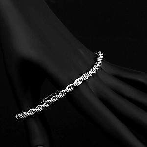 wpOP59NE Women's Bracelet 925 Sterling Silver Twist Bangle Cuff Charm Clasp Party Jewelry for Loved Ones (Silver)