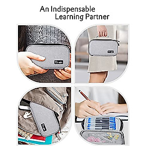 Kalokey Pencil Case Large Capacity with Double Zippers, Multipurpose Stationery Bag Pen Pouch Marker Holder Organizer Tool Bag Makeup Bag, Portable for School Home College Office