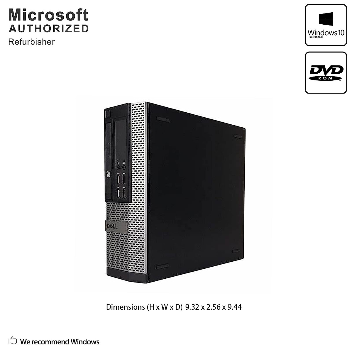 Dell Optiplex 990 SFF PC, Intel Core i5 3.1GHz, 8GB RAM, 1TB HDD, Keyboard & Mouse, Wi-Fi, 19" LCD Monitor, DVD-RW, Windows 10 (Renewed)