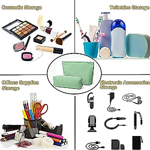 SANYETS 2 Pieces Makeup Bags for Women, Small Makeup Bag for Purse, Travel Cosmetic Bag, Green Mini Cosmetic Pouch, Portable MakeUp Organizer Bag, Girls Trendy Aesthetic Stuff