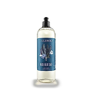 Caldrea Dish Soap, Biodegradable Dishwashing Liquid made with Soap Bark and Aloe Vera, Basil Blue Sage Scent, 16 oz
