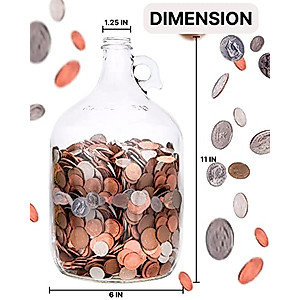 Skywin Swear Jar - Large Glass Money Jar and Adult Piggy Bank for Storing Coin & Change