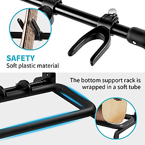 GUITTO Multi Guitar Rack Stand Foldable Universal Display Rack Portable Guitar Holder for Band Stage Bass Acoustic Guitar -7 Holder GGS-11