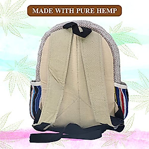 Himalayan hemp back pack. Laptop, Tablet carrying college, travel back pack. Hand made strong multi pocket back pack 1096 (Himalayan Pack 4)