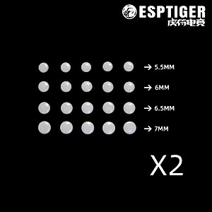 ESPTIGER Gaming Mouse Skates ICE - V2 Skates DIY Dots Universal All Models Replacement Mouse Feet 2.5D Edge Treatment Smooth PTFE Material 3M adhesive - White