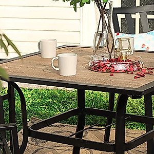 Sophia & William Patio Dining Set 5 Pieces Outdoor Furniture Set for 4 Patio Swivel Chairs Textilene with 1 Metal Umbrella Table 6 Person for Lawn Garden