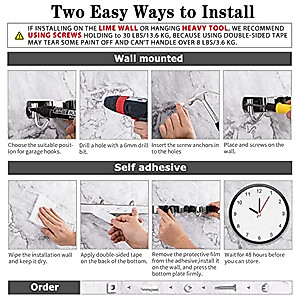 AceMining 3 Pack 5 Racks and 4 Hooks Broom and Mop Holder Wall Mounted Garage Organizer Storage Tool Racks Stainless Steel Heavy Duty Hooks Self Adhesive Solid Non-slip Wall Hangers…