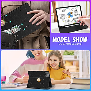 Trendy Fan for iPad Pro 12.9 Case 2022/2021/2020/2018 for Kids Teen Boys Girls Women Folio Smart Pencil Holder Cute Cartoon Kawaii Design Cover for Apple iPad 12.9 Inch(6th/5th/4th/3rd Generation), Rk