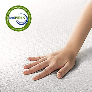 Zinus Shalini Platform, King, Sage Grey & 12 Inch Green Tea Memory Foam Mattress/CertiPUR-US Certified/Bed-in-a-Box/Pressure Relieving, King, White