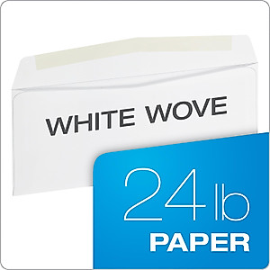 Quality Park #10 Envelopes, 4-1/8 x 9-1/2 Inches, 24 lb White, Gummed, 500 per Box (QUA90020)