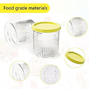 Replacement Pints and Lids for Ninja Creami, Compatible with Ninja NC501 NC500 Series, 24 oz Creami Pint Containers with Leak Proof Lids (blue, yellow, pink, green) (4pcs)