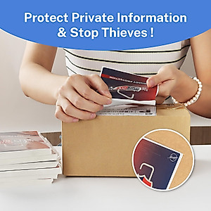 Miseyo Wide Identity Theft Protection Roller Stamp Set - Yellow(3 Refill Ink Included) with Privacy Protection Sticker for Postage Shipping Label 20 Pcs