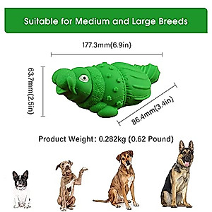 XRVUYCLH Squeaky Dog Chew Toys for Aggressive Chewers Toughest Non-Toxic Natural Rubber Long Lasting Dog Toys for Medium Large Dogs Chew Fun Dental Care Training Teething Durable Toys (Green)