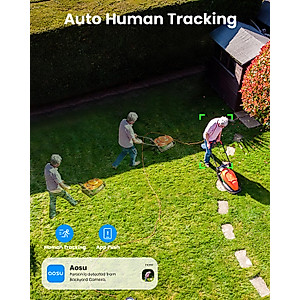 AOSU Solar Security Camera Wireless Outdoor System, 3K/5MP Battery Powered WiFi Camera for Home Security, Panoramic PTZ, Auto Tracking, Human/Vehicle Detection, Night Vision, Spotlights, 2-Way Talk