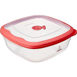 Tribello Plastic Freezer Food Storage Container with Lids Microwave/Dishwasher Safe Steam Vent/Air-Tight Lid Square Large 67 Oz 2-Pack 8.3-Cup