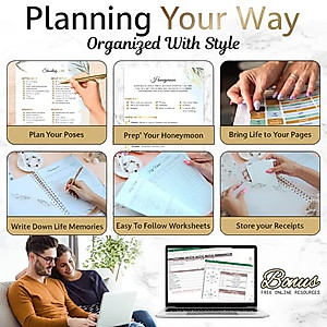 Wedding Planner Book and Organizer For The Bride - Gold Kit with Stickers, Pen & Gift Box | Future Mrs Gifts Wedding Planning Book | Engagement Gifts for Women | Bride To Be Gifts for Her