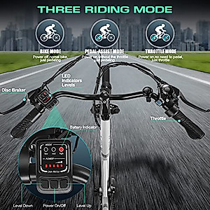 Vivi Electric Bike, 26" Electric Cruiser Bike 500W Ebike 20MPH Electric Bike for Adults, 48V Removable Battery, Professional 7 Speed E-Bike, Electric City Commuter Bicycle