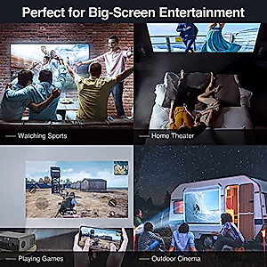 Smart Home Projector 10,000 Lumen Native 1080p Projector 4K Support 300'' Image, Inbuilt Android System & 5G WiFi Bluetooth Projector Full HD for Outdoor Movie Theater Netflix Gaming Work