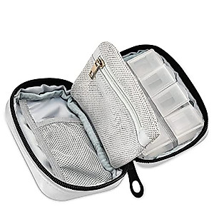 Naanle My Sunflower Pill Box 7 Day Pill Case Travel Pill Organizer Bag with Zipper Portable Weekly Case Compact Size for Vitamin Supplement Holder