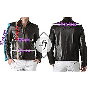 Men's New Black Genuine Cow-Hide Leather Stylish Motorcycle Jacket C214 XL Black