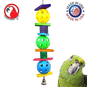 Bonka Bird Toys 1230 Ball Chewy Bird Toy Parrot cage Stuff Cages African Grey Cockatoo Macaw Amazon Foot Paper Aviary Conure Small Macaws