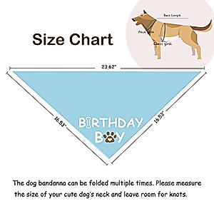 Waghaw Dog Birthday Party Supplies, Dog Birthday Bandana Girl Boy Scarf and Dog Birthday Hat for Small Medium Large Dogs Pets (Blue one, Small (Pack of 1))