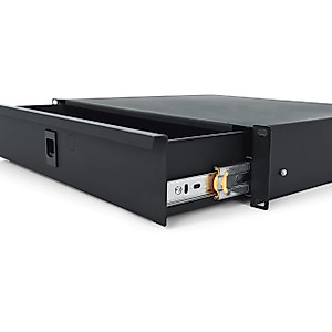 Gator Cases Rackworks Wireless Microphone Rack Mount Drawer - Fits 4 Wireless Microphones and Body Packs; New Compact 2U Design (GRW-DRWWRLSS)