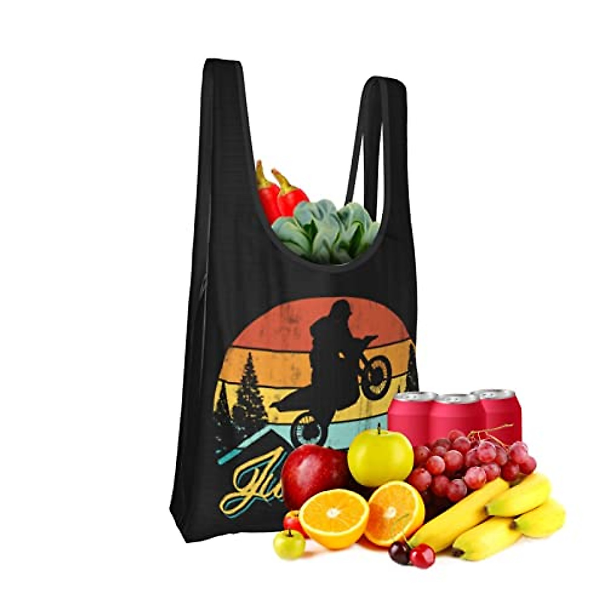 Chioee Motorcycle Reusable Shopping Bags Heavy Duty 50Lb Weight Capacity Portable Reusable Bags Large Shopper Bags for Groceries