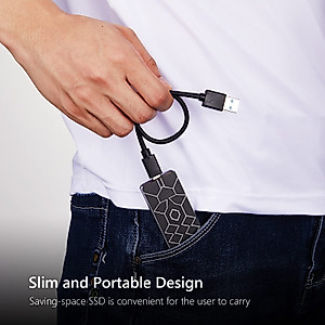 External Hard Drive 2TB, External Solid State Portable SSD Drive Mobile SSD External Drive USB 3.1/USB-C High Speed for Desktop & Laptop,Windows PC,Mac,Linux-Black