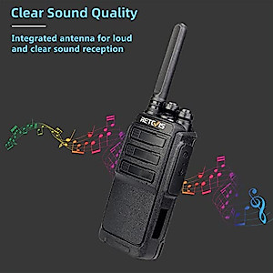 Retevis RT28 Walkie Talkies for Adults Long Range,Two Way Radios Rechargeable,Hands Free 2 Way Radio with Earpiece,for Worker School Security Restaurant(10 Pack)