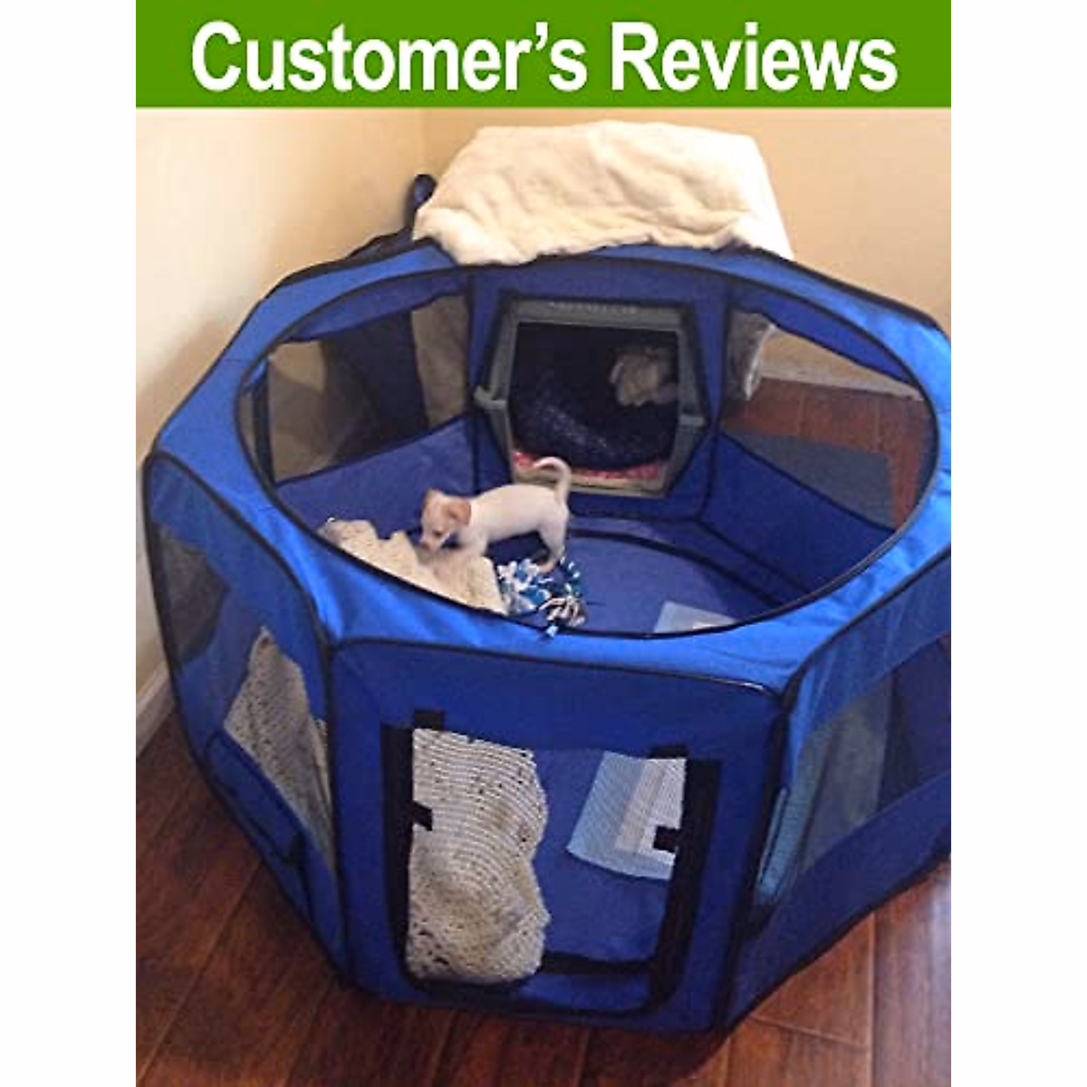Portable Pet Playpen 45 * 45 * 22" Premium Large Size Puppy Kennel - Best for Small and Medium Size Dogs and Cats - Simple Folding Design for Easy Storage