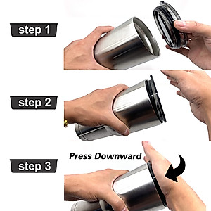 AICMEI 2 Replacement Lids for Stainless Steel Tumbler Travel Cup - Fits OF Inner diameter 3.15 to 3.2 INCH and others Cup-Black (20oz-Black)