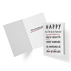 50th Birthday Card - You Are Lucky 50th Anniversary Card For Father, Mother, Brother, Sister, Mom, Dad, Friend - 50 Years Old Birthday Card - Happy 50th Birthday Card - With Envelope