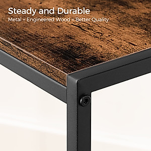 MAHANCRIS Console Table, Narrow Sofa Table, 30.1" Small Couch Table, Thin Sofa Table, Side Table for Hallway, Living Room, Foyer, Corridor, Rustic Brown and Black CTHR7601