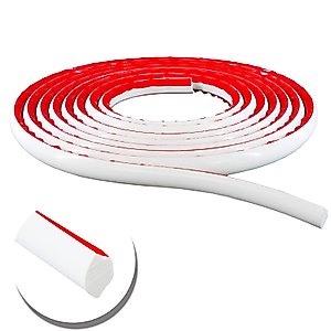NeatiEase Flexible Quarter Round Molding Self Adhesive, Peel and Stick Waterproof Molding Trim Caulk Strip for Wall Edge Corner, Cabinet Edge, Ceilings Edge, Countertops (White, 16 FT)