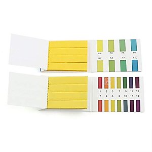 PZRT 2-Pack PH 1-14 & PH 6.4-8.0 PH Test Strips Extensive Precision Test Paper Color Chart Water Soil Testing Kit