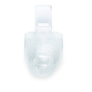 trueCABLE RJ45 Strain Relief Boots, Large 5.5 to 7.0mm Cut-to-Fit PVC Plug Cover, Transparent, 100 Pieces