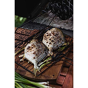 Charcoal Companion CC3150 Flexi Non-Stick Basket with Folding Handle for Easier Storage, Perfect for Grilling Fish, Steaks & More