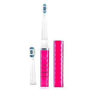 Pop Sonic USB Charge Anywhere Toothbrush (Pink) - Rechargeable Toothbrush w/Up to 40,000 Brush Strokes/Minute -Long-Lasting Dupont Nylon Bristles -Teens & Adult Toothbrush with Quadrant Pacer