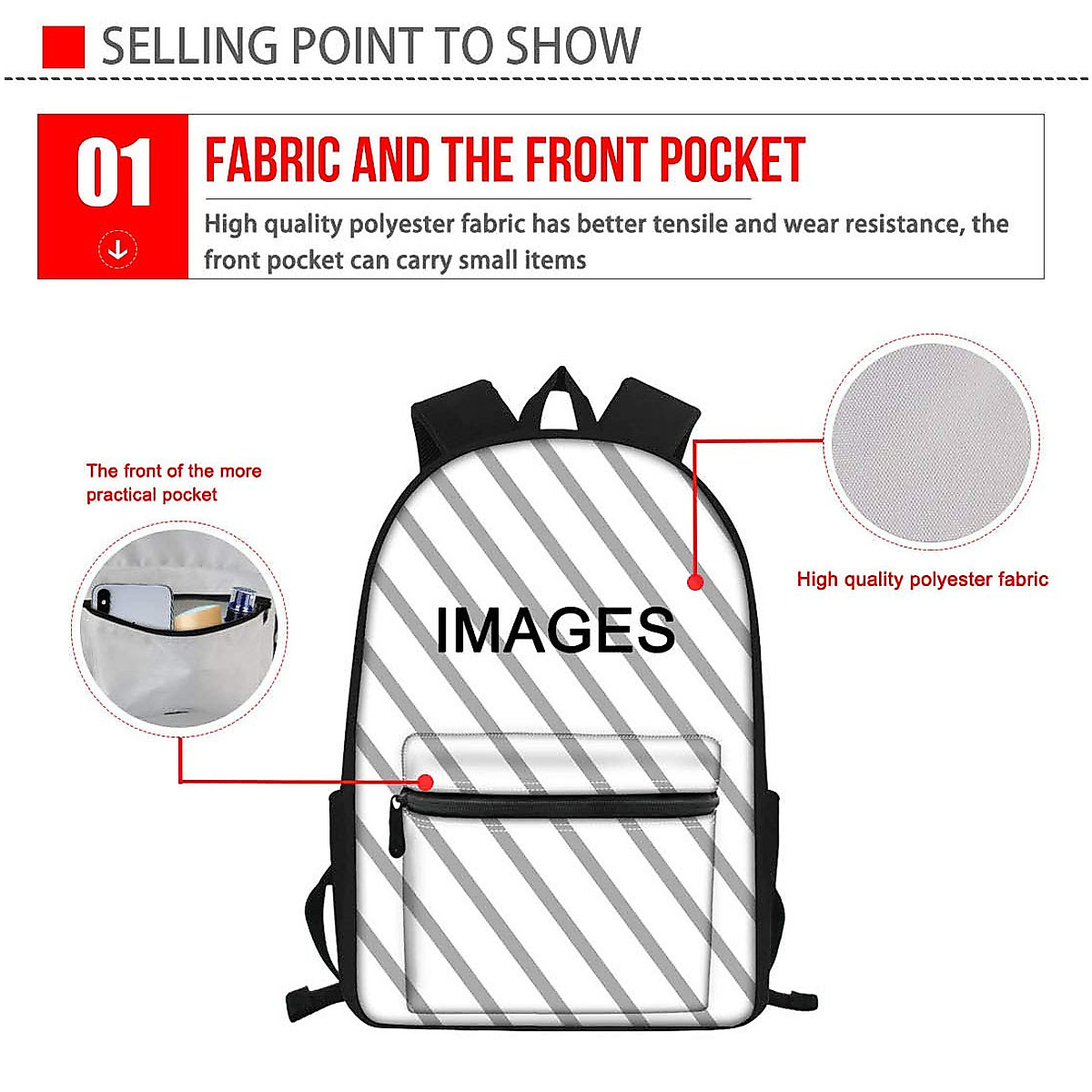 Amzbeauty Middle School Backpack Water Fire Phoenix Print Book Bags for Teen Boys Girls