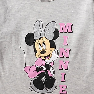 Disney Princess Minnie Mouse Frozen Elsa Anna Girls Long Sleeve Shirt, Vest and Legging Pants Set for Toddler and Little Kids