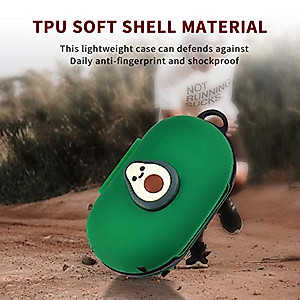 Newseego Compatible with Galaxy Buds（2019） Case, Galaxy Buds+ Plus （2020） Cover Cute 3D Soft Case with Ring Buckle Keychain Galaxy Buds Case-Avocado