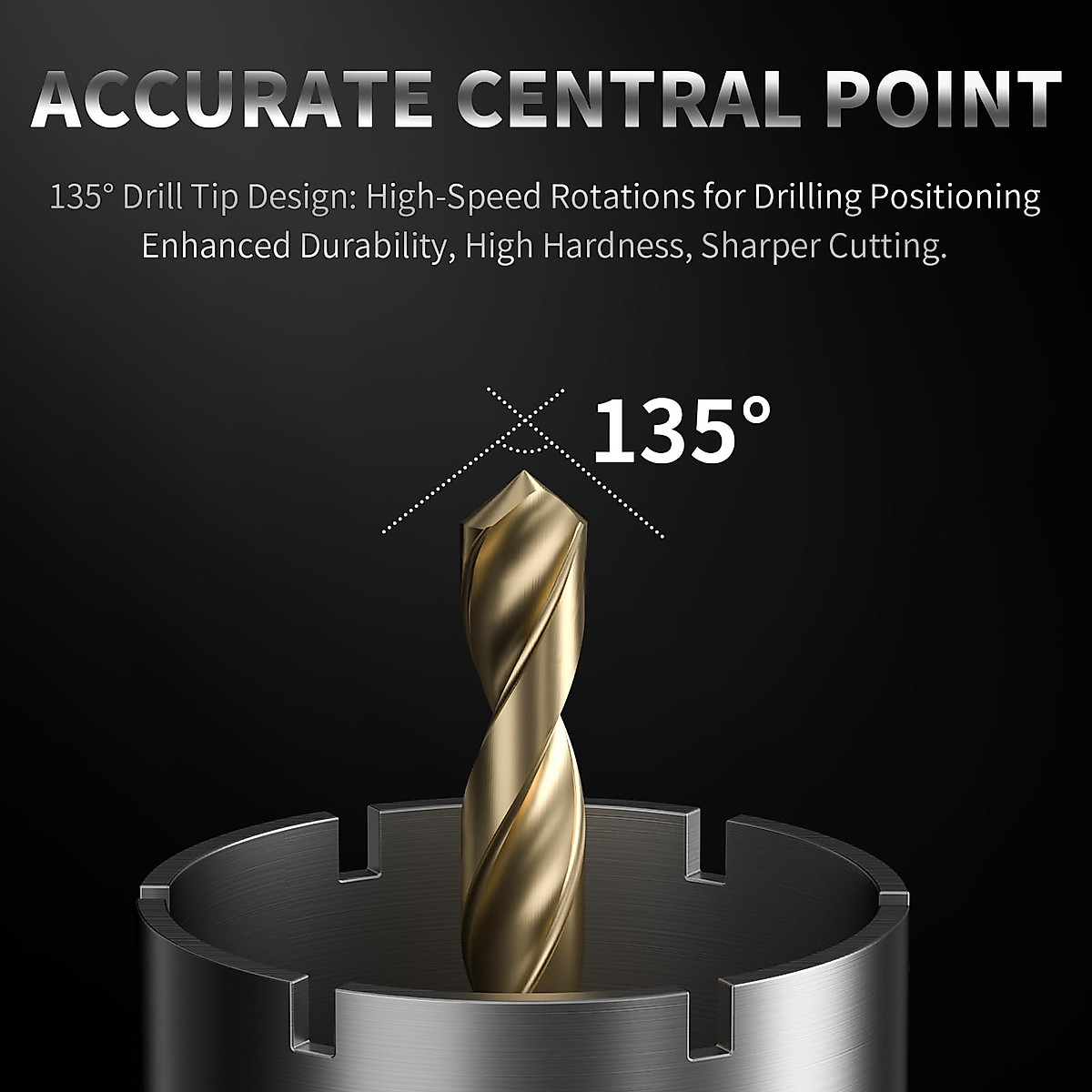 Cobalt Drill Bit Set 115 PCS, M35 High Speed Steel Bits for Hardened Metals Cast Iron, Stainless Steel, Plastic and Wood,with Metal Index Storage Box, 1/16"-1/2", A - Z, 1-60