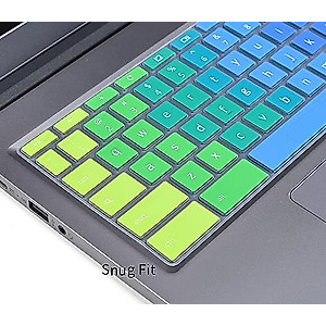 Colorful Keyboard Cover Skin for Acer Chromebook 15 315 CB315 715 CB715 15.6 inch Chromebook with Numeric Keypad, Acer Chromebook 317 CB317 17.3" Keyboard Skin Protector, Rainbow