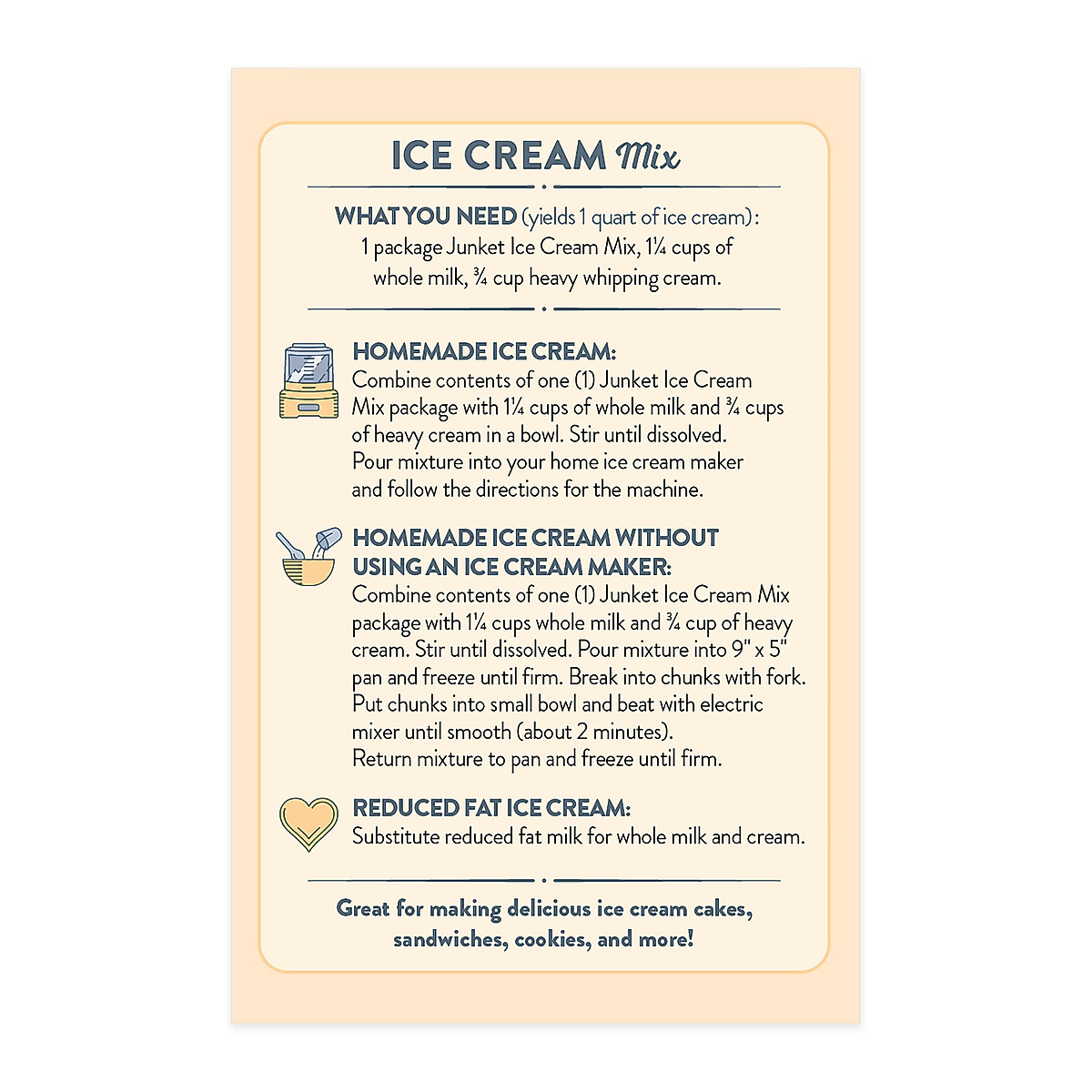 Junket Ice Cream Mix Very Vanilla, 4 Ounce (Pack of 1)