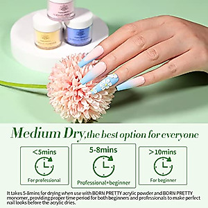 BORN PRETTY Acrylic Powder Set 36 Colors Acrylic Nail Powder Nude Pink Blue Yellow Purple Red Glitter Professional Polymer 3D Acrylic Nail Art Kit for French Nail Extension All Seasons Nail Carving